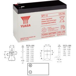 Kjøp Yuasa NP7-12 - 12V - 7Ah (F187 4,8mm)